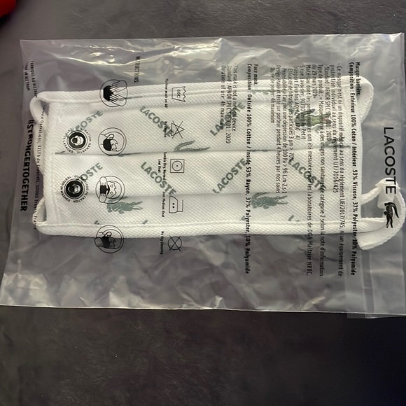 Lacoste | Accessories | Brand New Lacoste White Mask | Poshmark